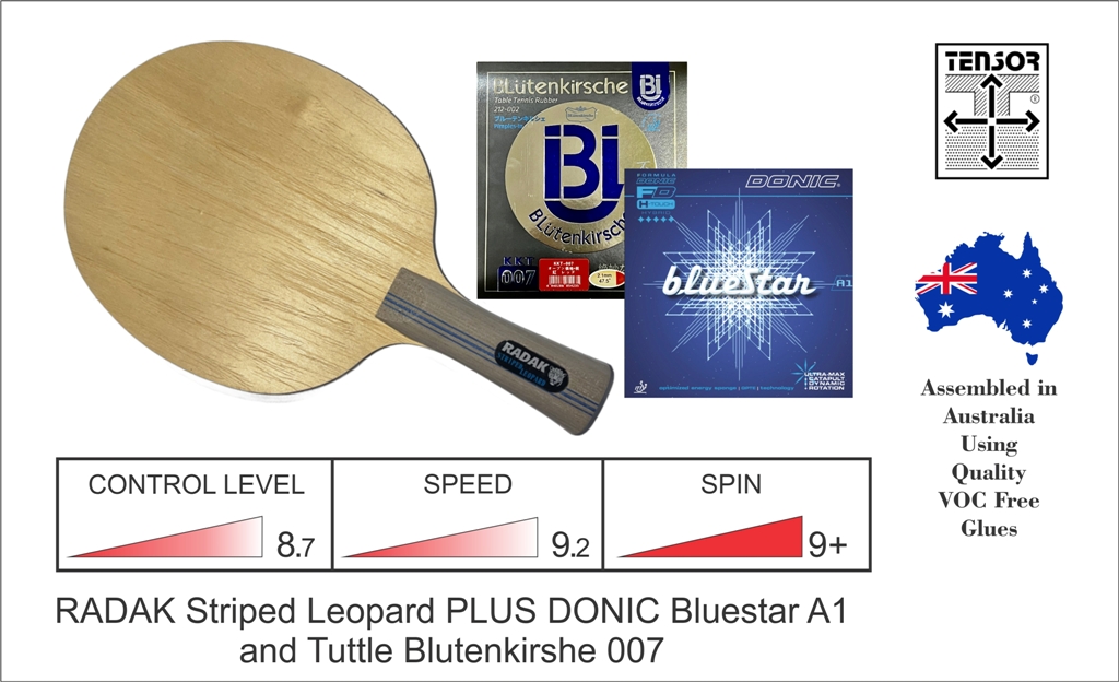 RADAK R2P Striped Leopard Plus with Bluestar A1, 007 Blue Sponge